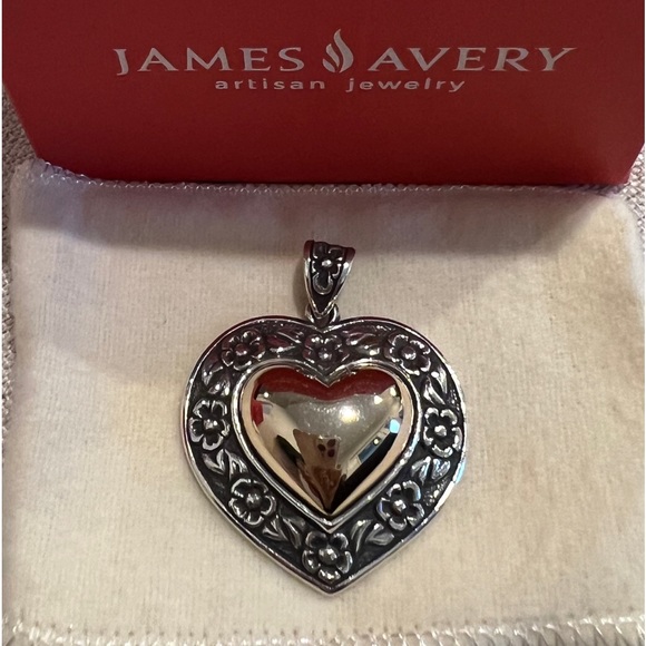 James Avery | Jewelry | Retired James Avery Heart Of Gold Pendant 4kt Gold And Sterling Silver ...
